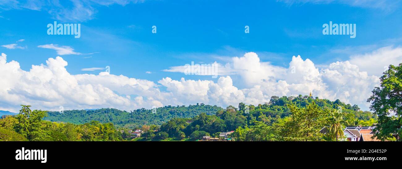 Panorama of the mountain landscape of Luang Prabang city in Laos world ...