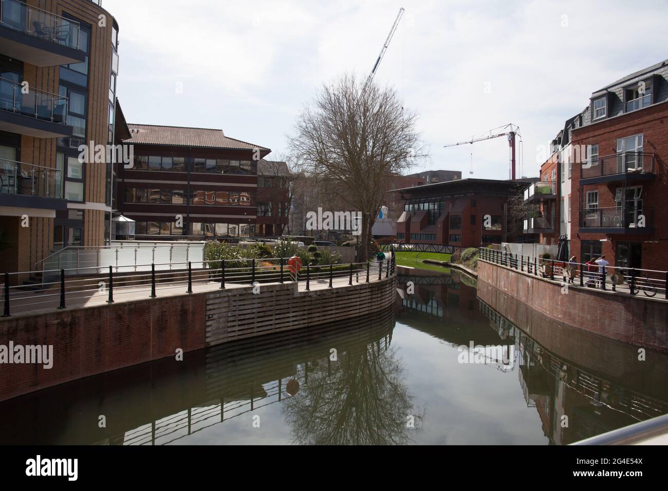 Buildings beside the canal in Maidenhead, Berkshire in the UK Stock ...