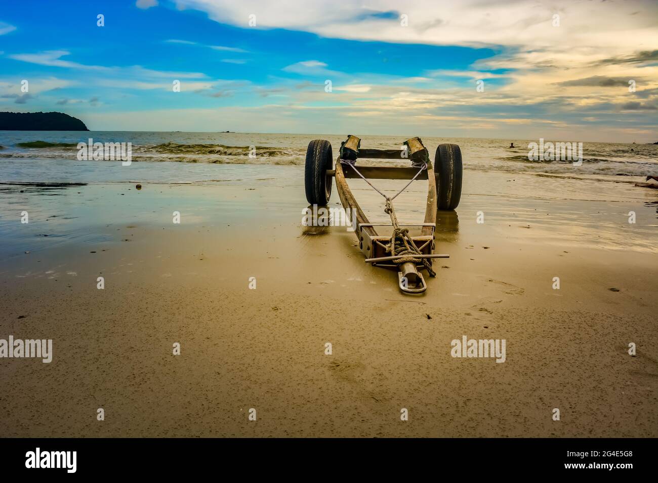A boat carrier on the sandy beach near the sea Stock Photo - Alamy