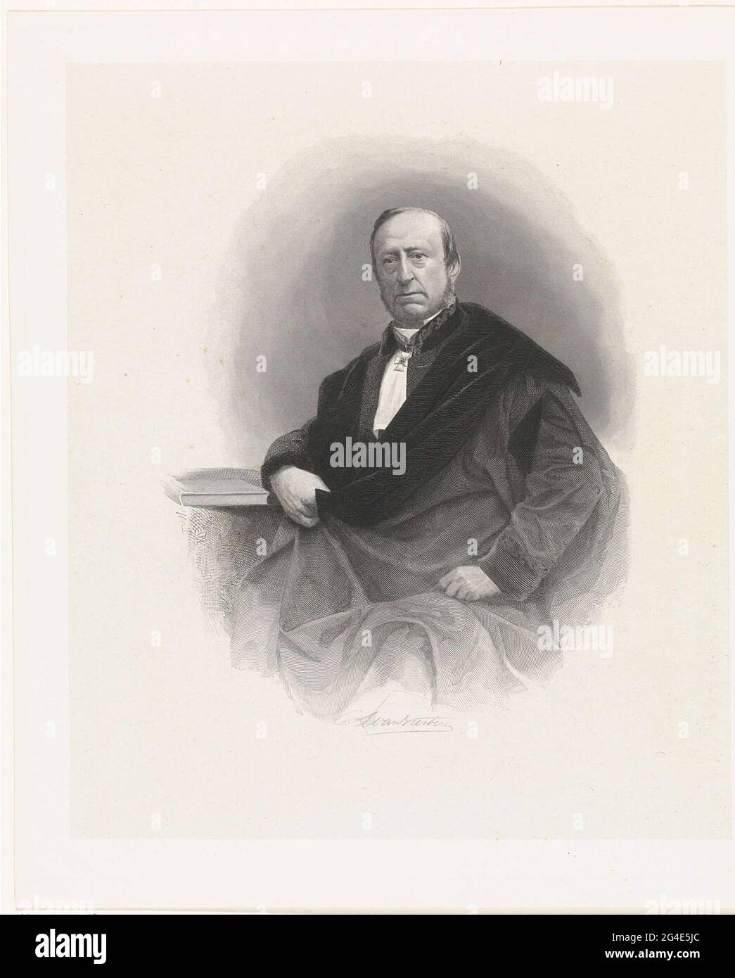 . Portrait in half of the Amsterdam professor and physician Jan van ...