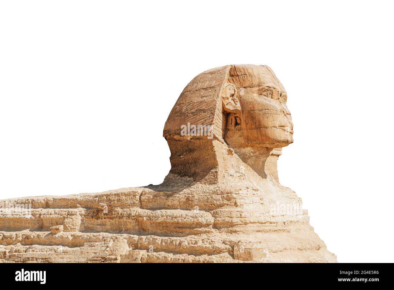 great ancient Sphinx isolated on a white background. side view Stock ...