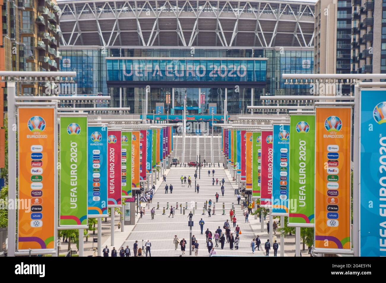 London, United Kingdom. 11th June, 2021. UEFA Euro 2020 banners and ...