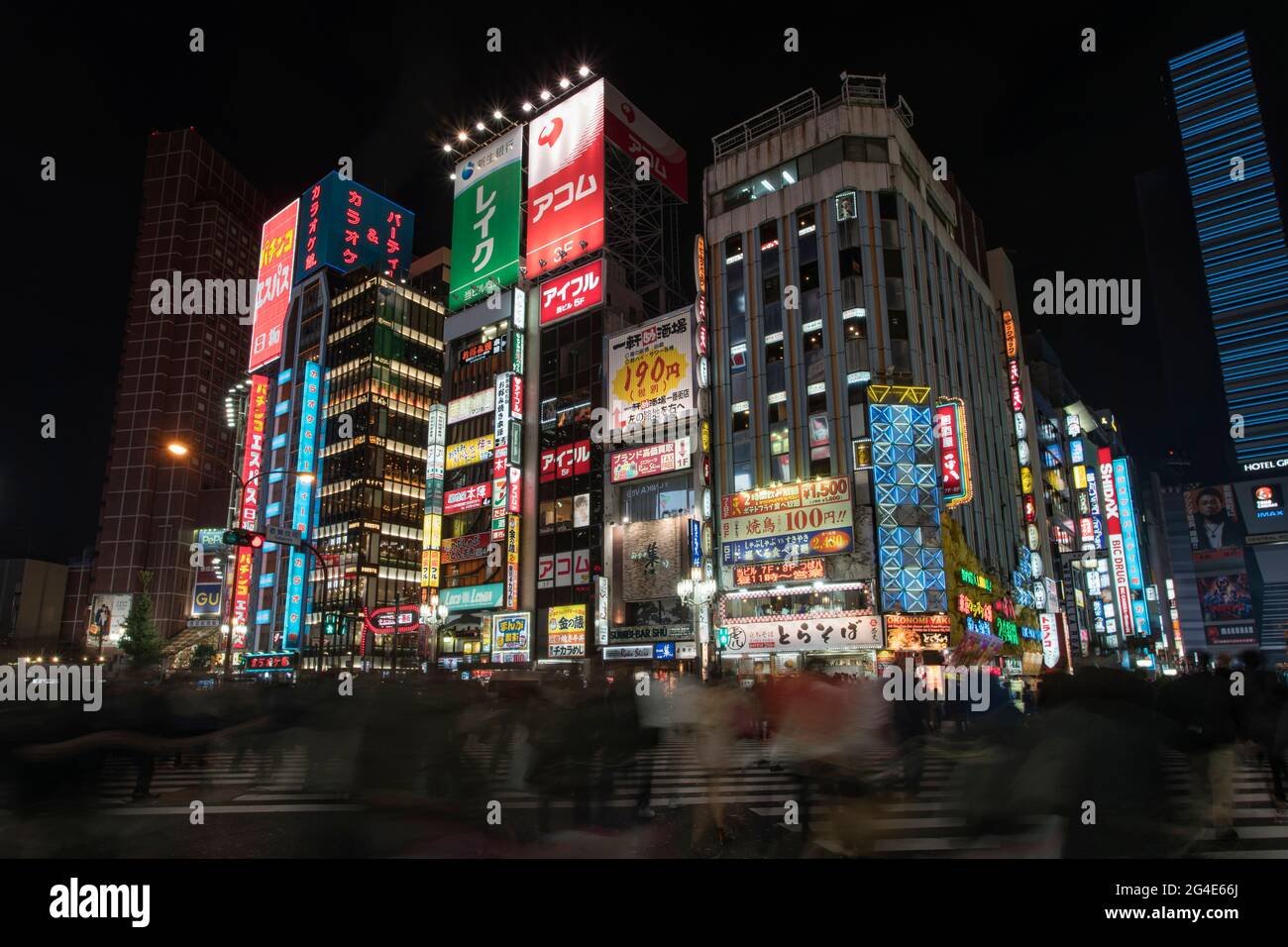 Neon Lights On Buildings Vibrant Neon Signs In Asian Cityscape At