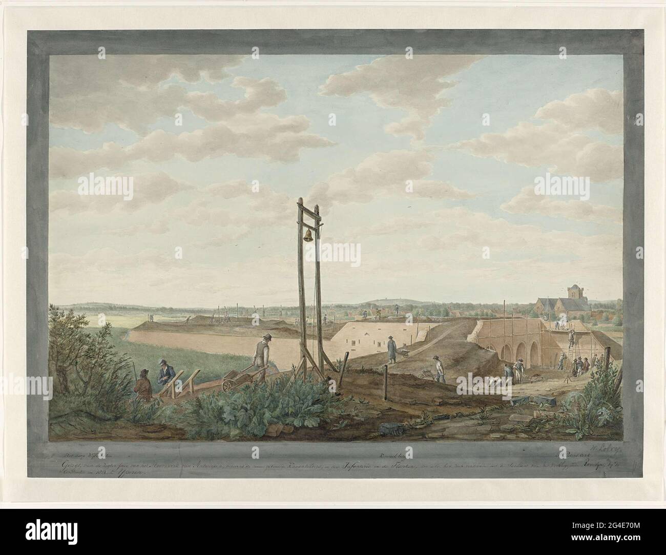 . View of the construction of the fortifications in Ypres Stock Photo ...