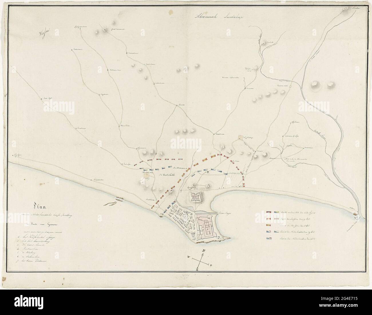 . Map of the coastal area of Guinea (Ghana) around Elmina and part of ...