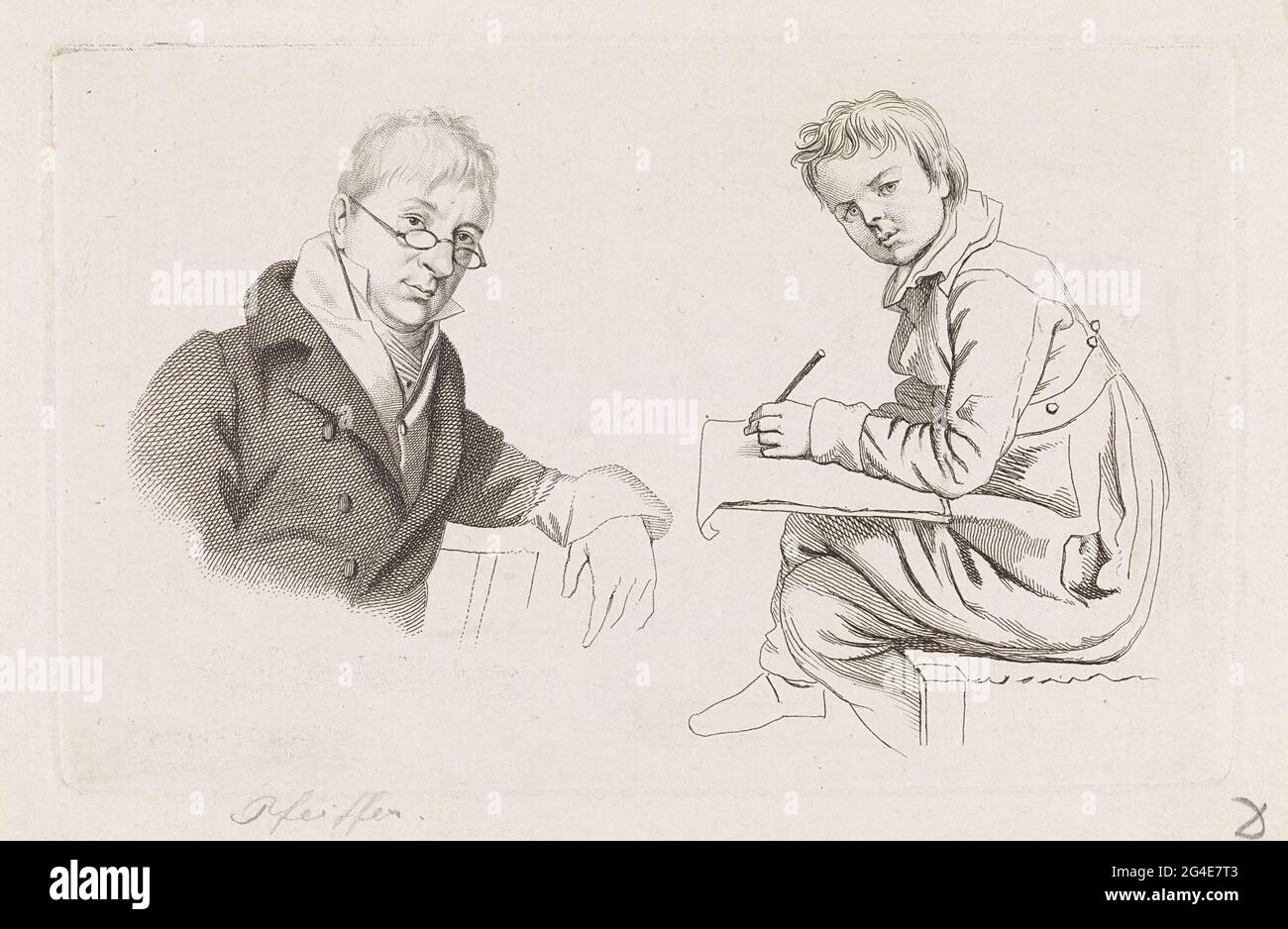 . Bust by the artist François Joseph Pfeiffer (II) leaning on the ...