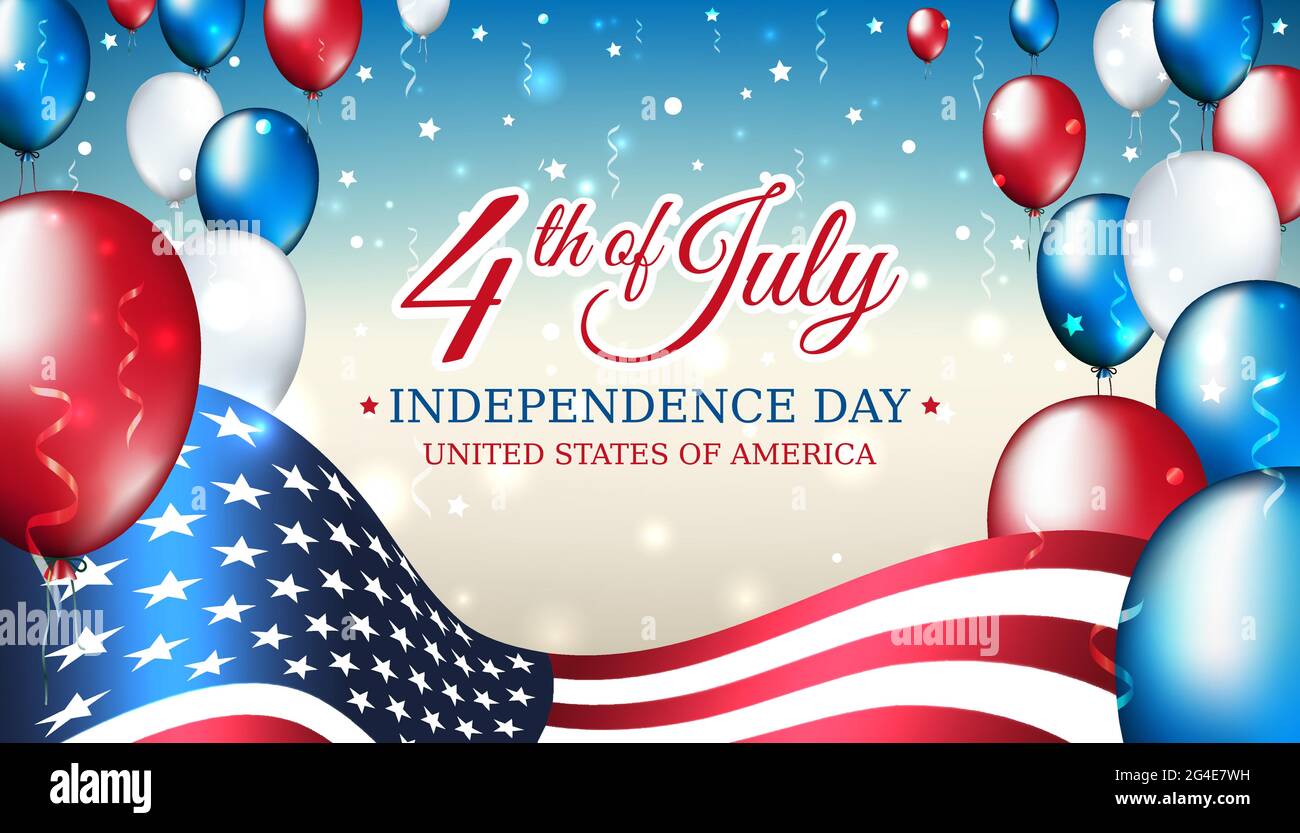 Banner 4th of july usa independence day, vector template with american ...