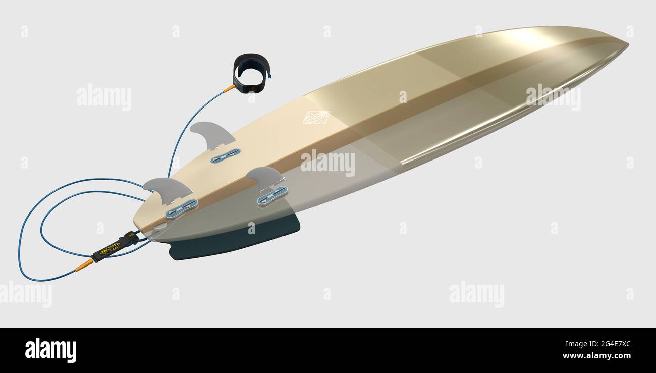 Individual parts and structure of the components of a surfboard for ...