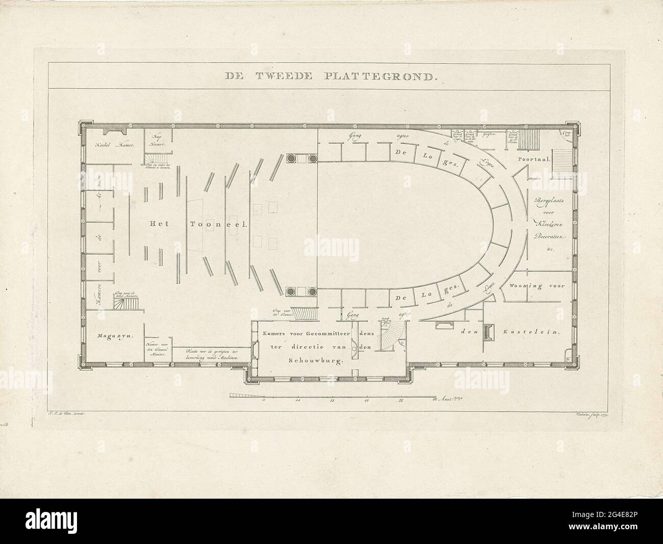 . Floor plan of the first floor of the theater. Part of a series of ...