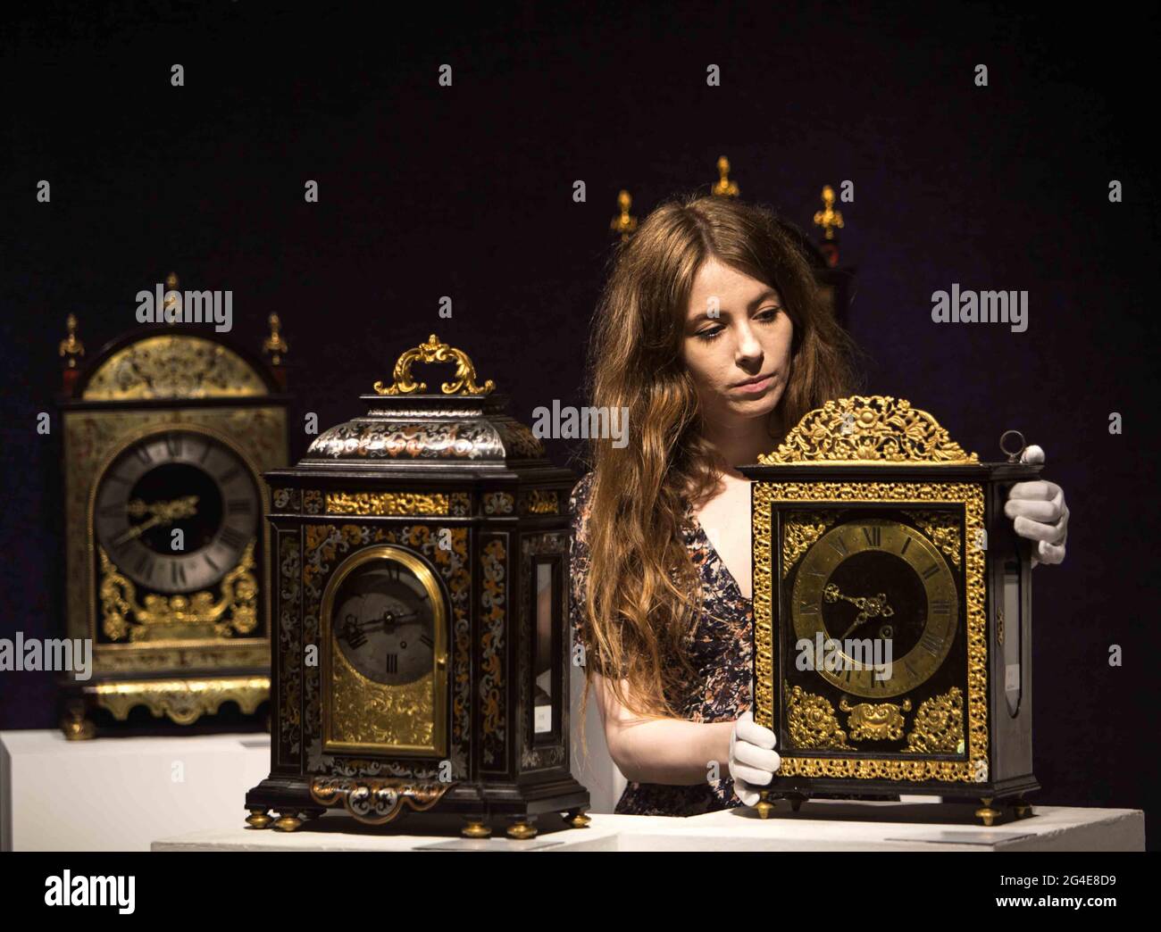 London UK 21 June 2021 Bonhams London , Fine Clocks Paul Quezada-Neiman ...