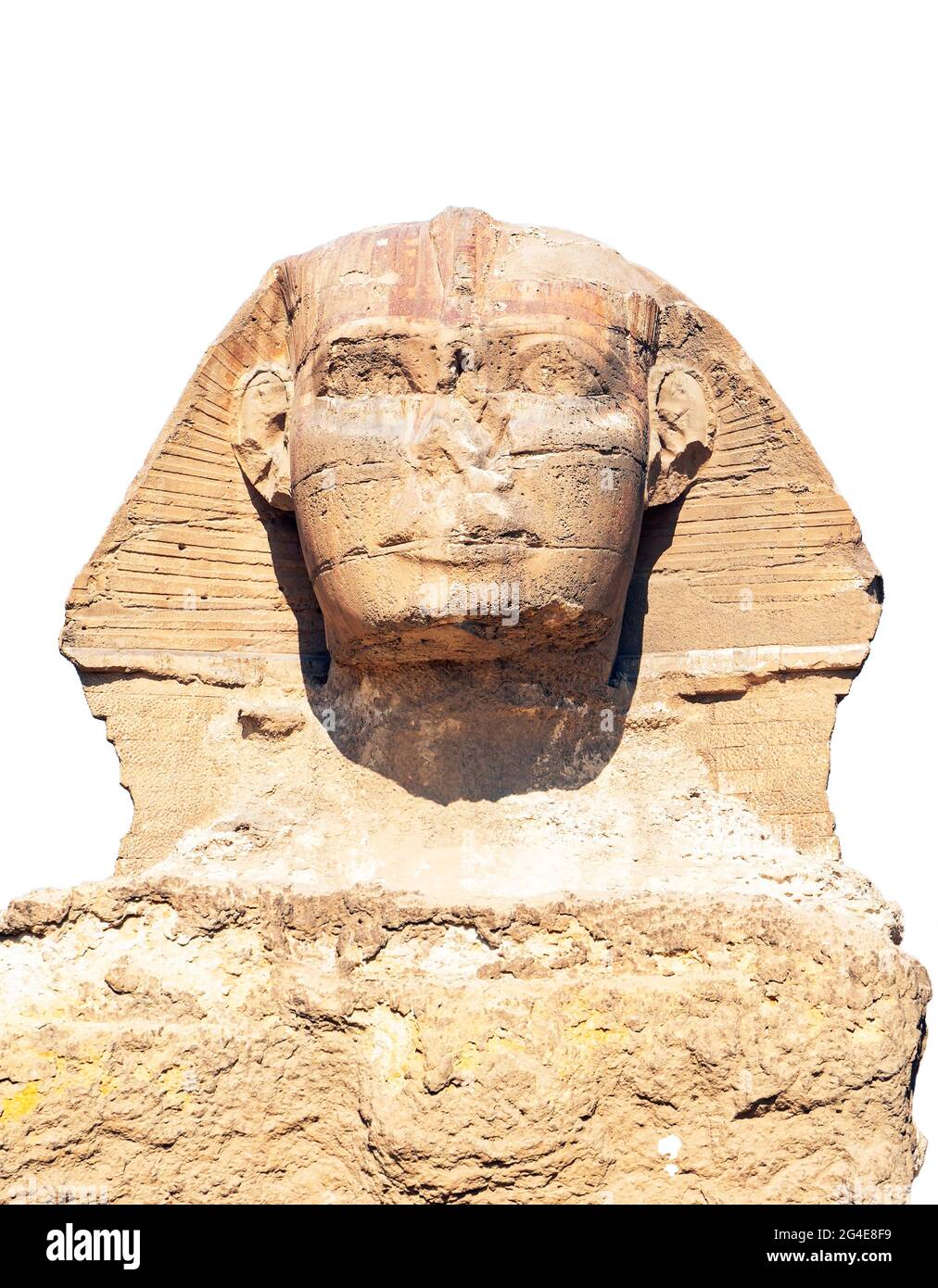 great ancient Sphinx isolated on a white background. front view Stock ...