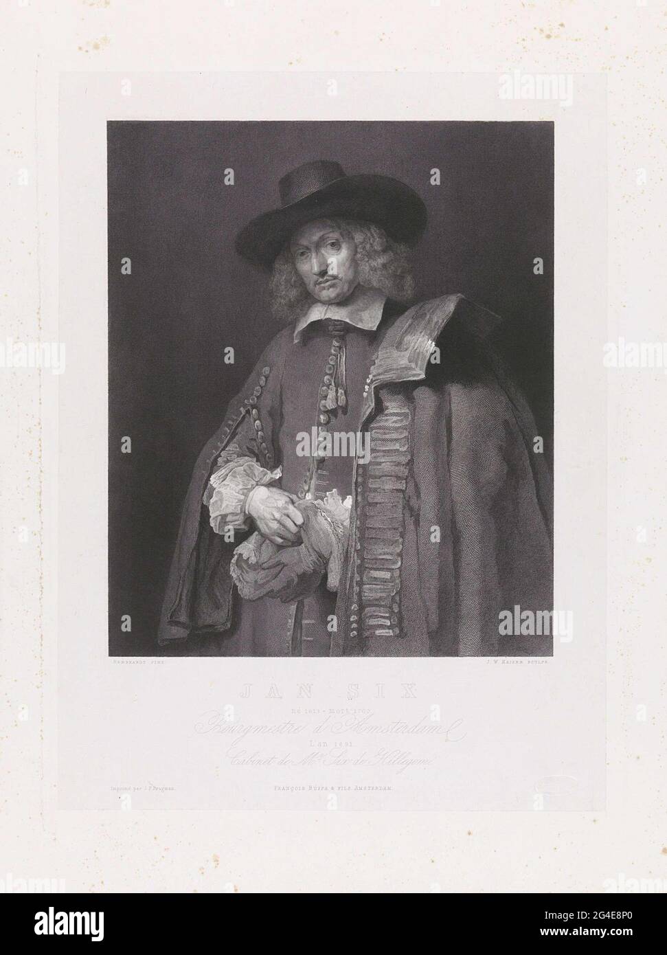 . Portrait in half of Jan Six, mayor of Amsterdam Stock Photo - Alamy