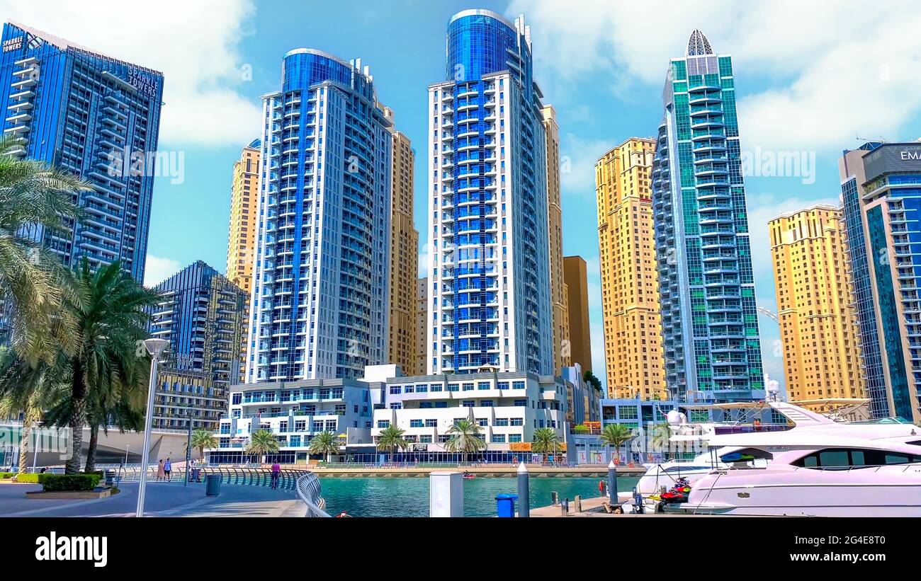 Amazing futuristic cityscape, skyline of Dubai, UAE Stock Photo - Alamy