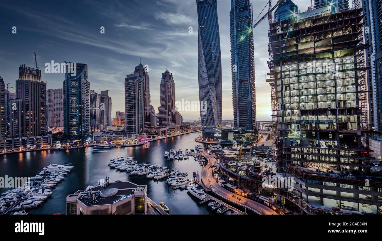 Amazing futuristic cityscape, skyline of Dubai, UAE Stock Photo - Alamy