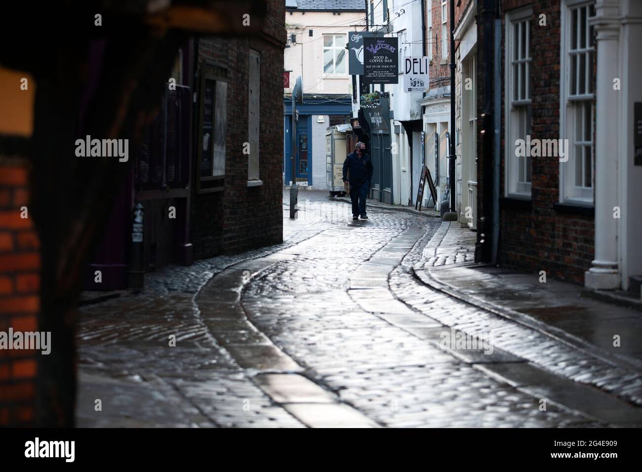 The empty streets of York town centre in north Yorkshire on January 6th ...