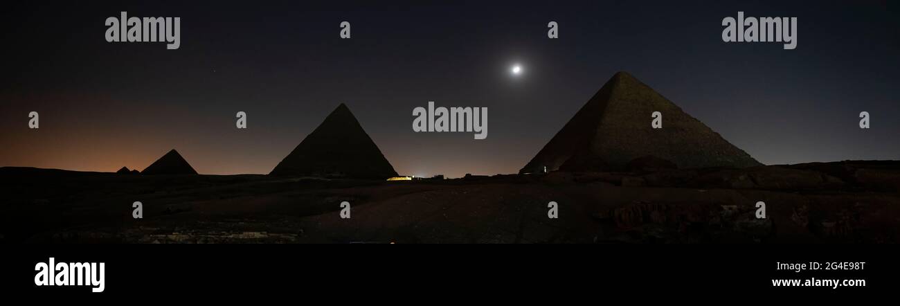 Giza pyramids light up during sound and light show to celebrate the ...