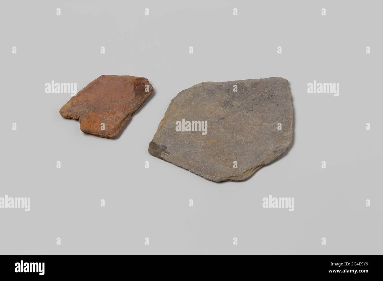 Fragments slate from the wreck of the East India Hollandia. Parts or ...