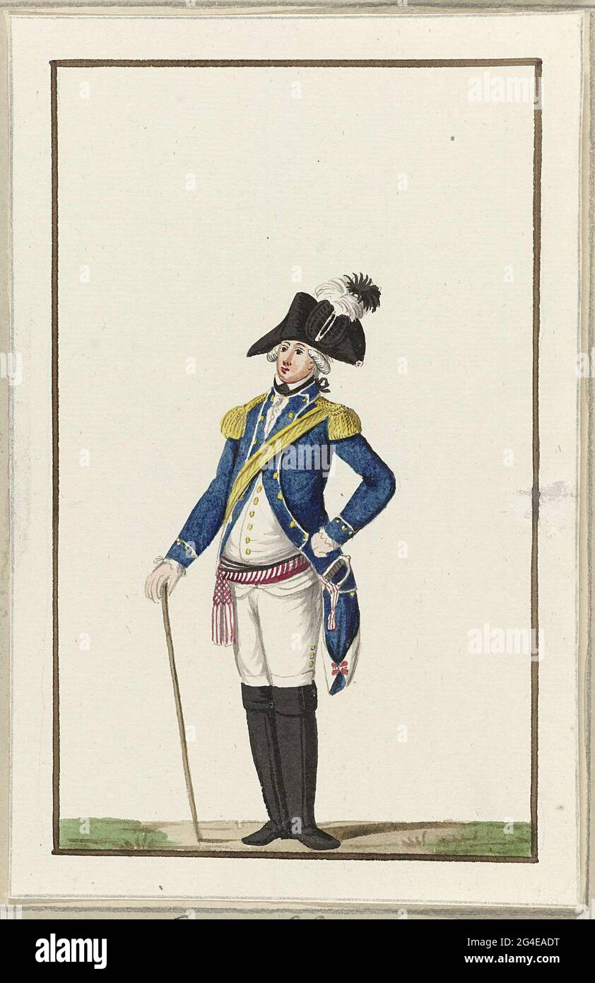 . Uniform of the Cavalry of Amsterdam. Part of a series of 32 drawings ...