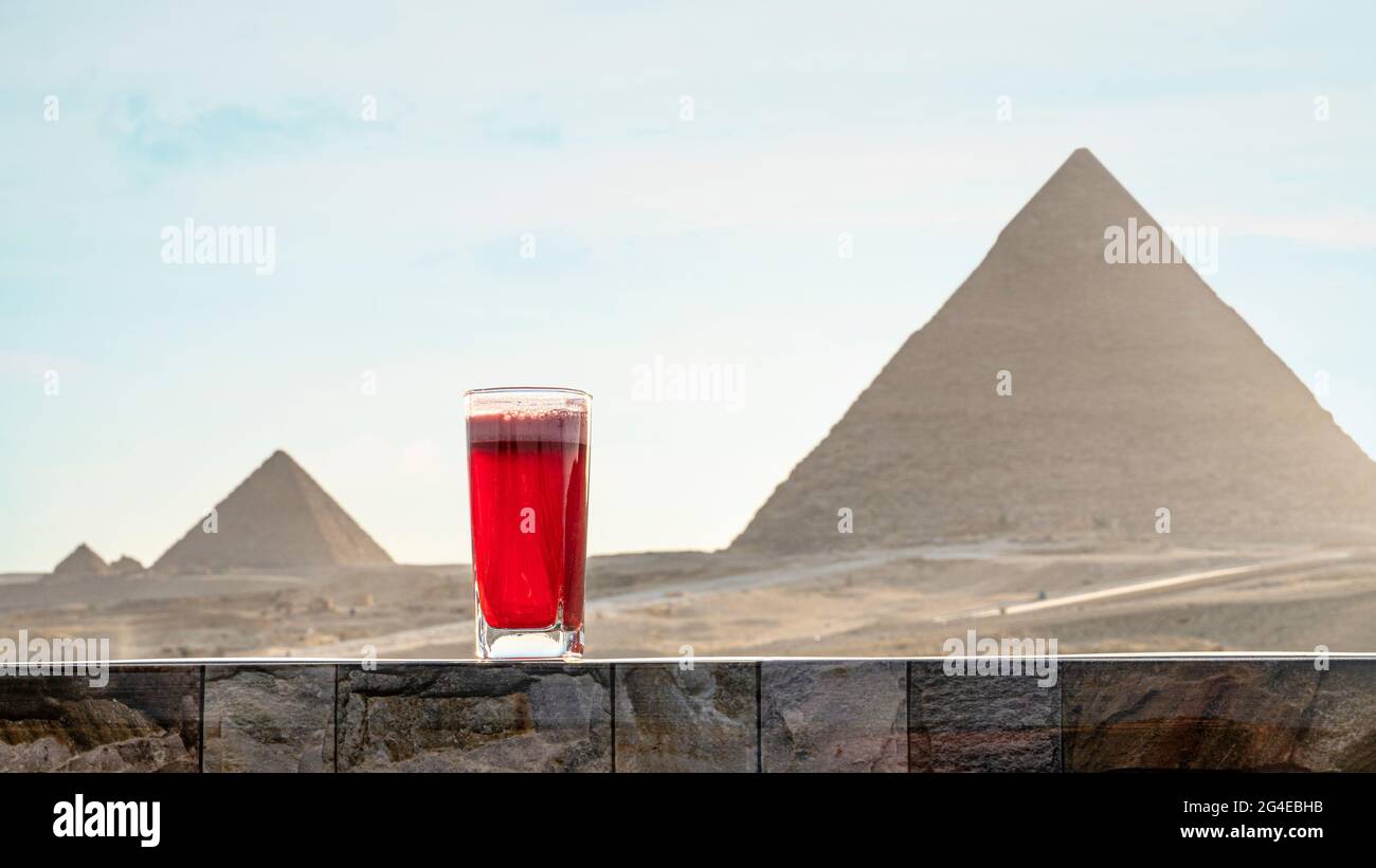 With the pyramid of khafra in the background hi-res stock photography ...