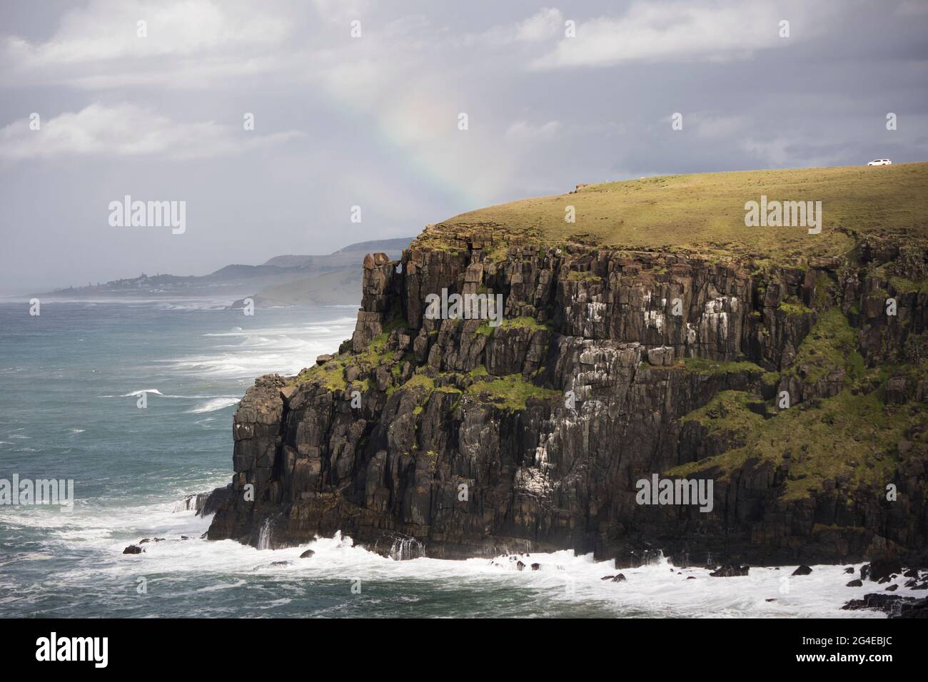 Big cliffs on the shoreline of the Wild Coast of South Africa Stock ...