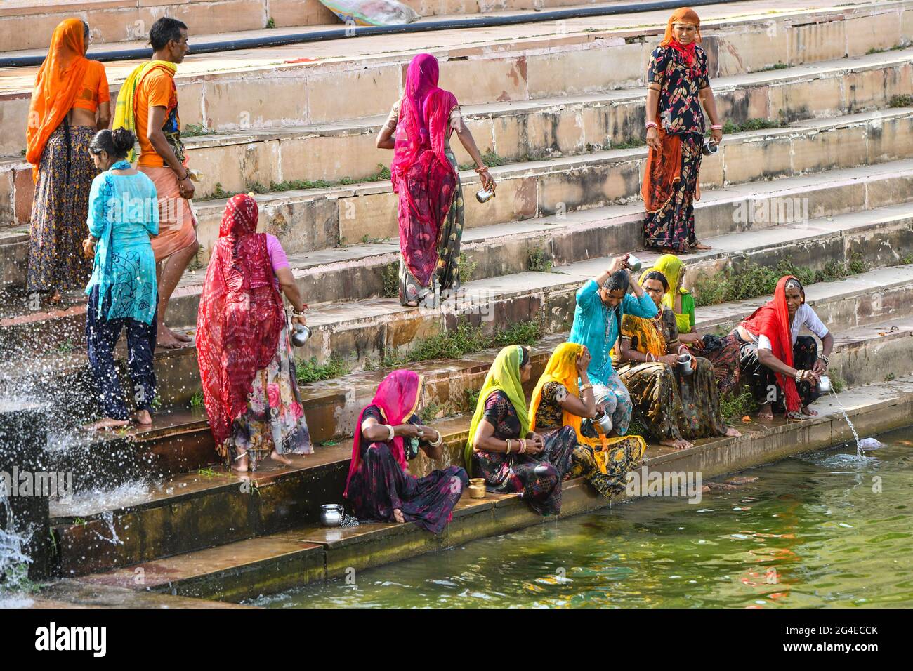 Pushkar, India. 21st June, 2021. Holy bath in Pushkar Sarover during ...