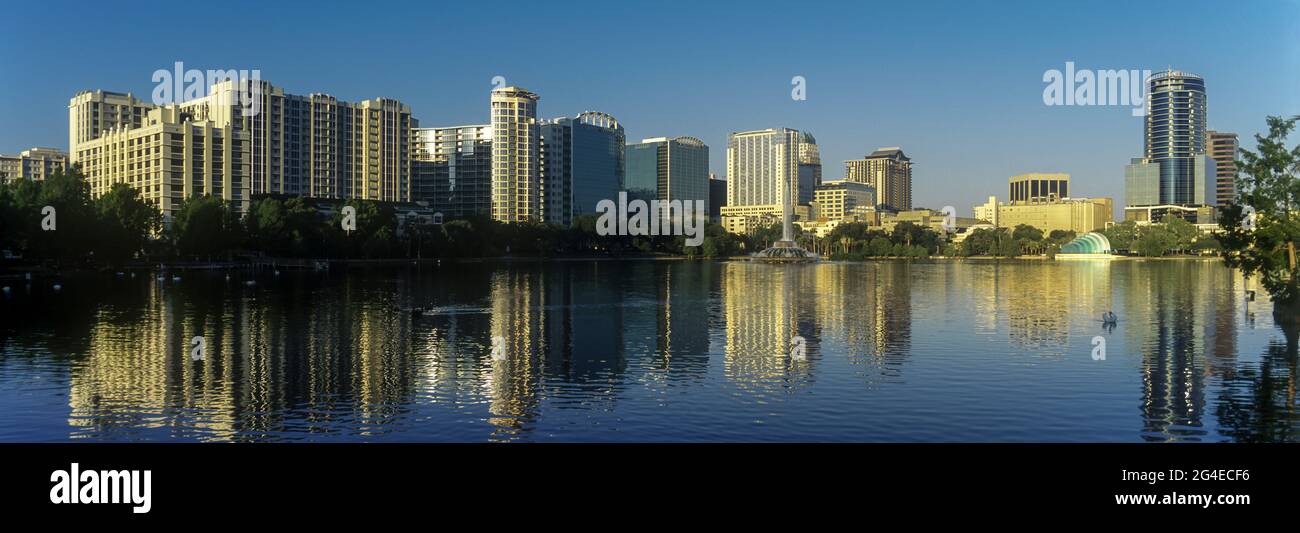 2009 HISTORICAL DOWNTOWN SKYLINE LAKE EOLA PARK ORLANDO FLORIDA USA ...