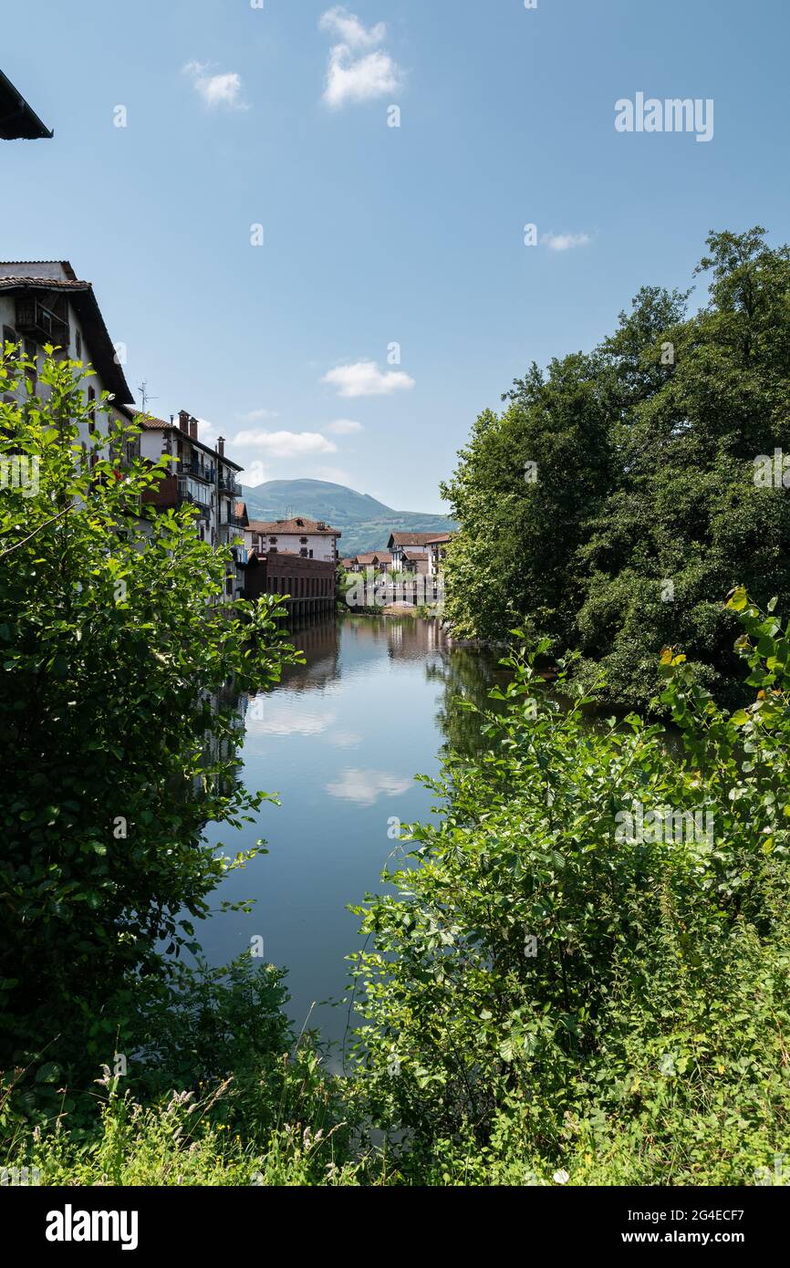 Rio Bidasoa in elizondo, navarra spain Stock Photo - Alamy