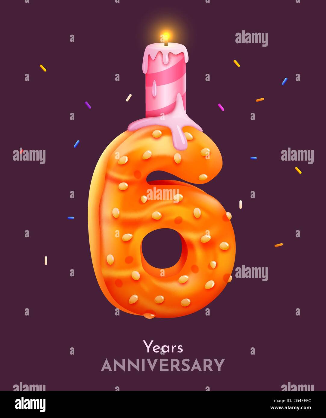 6th birthday Stock Vector Images - Alamy