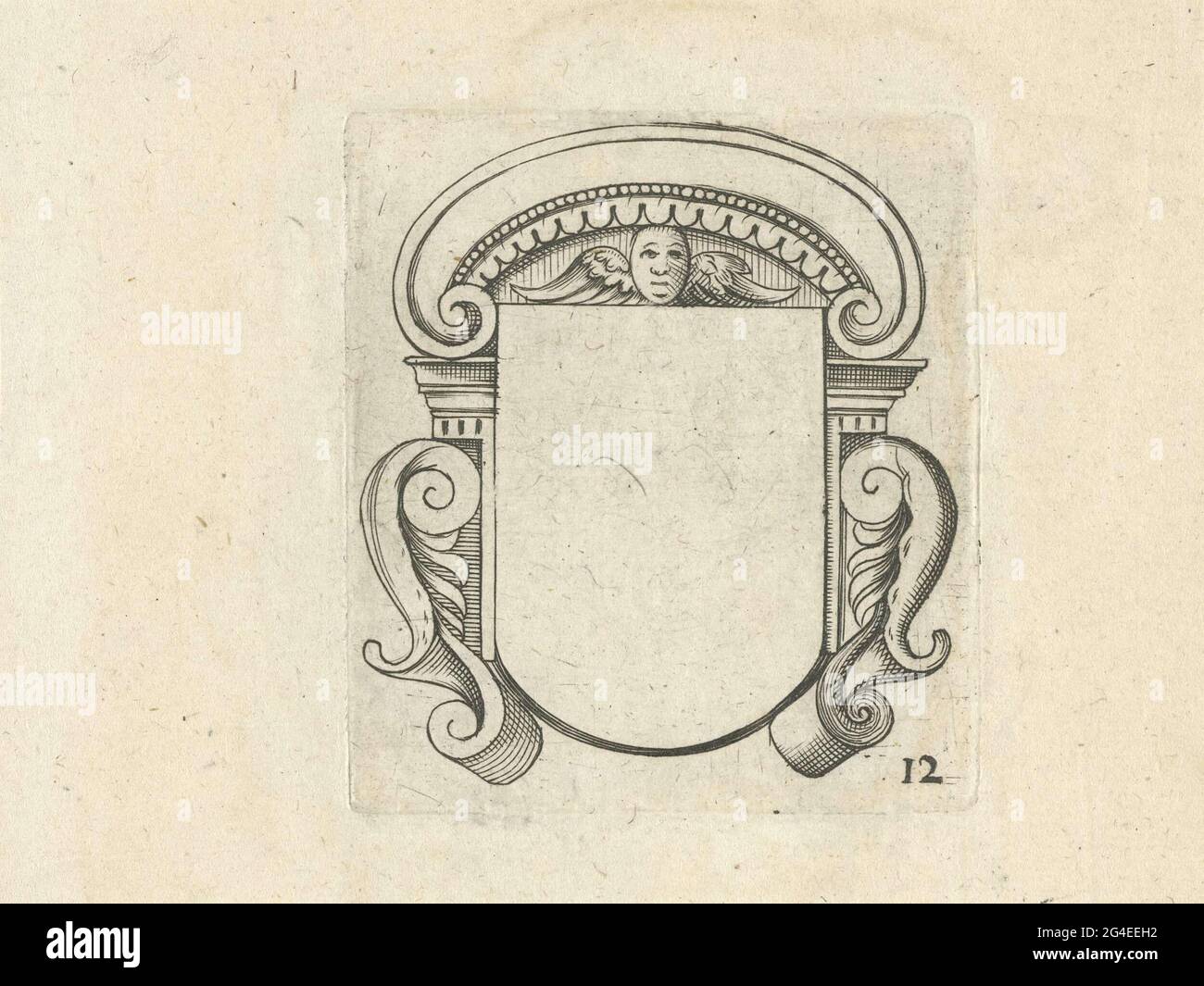. With a console on both sides. Sheet from series coats of arms with ...