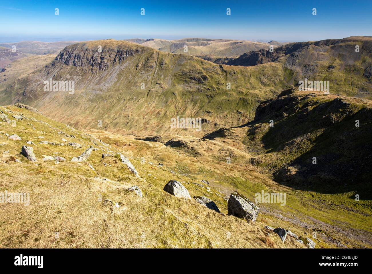 The Helvellyn range, Lake District, UK, looking towards St Sunday Crag ...