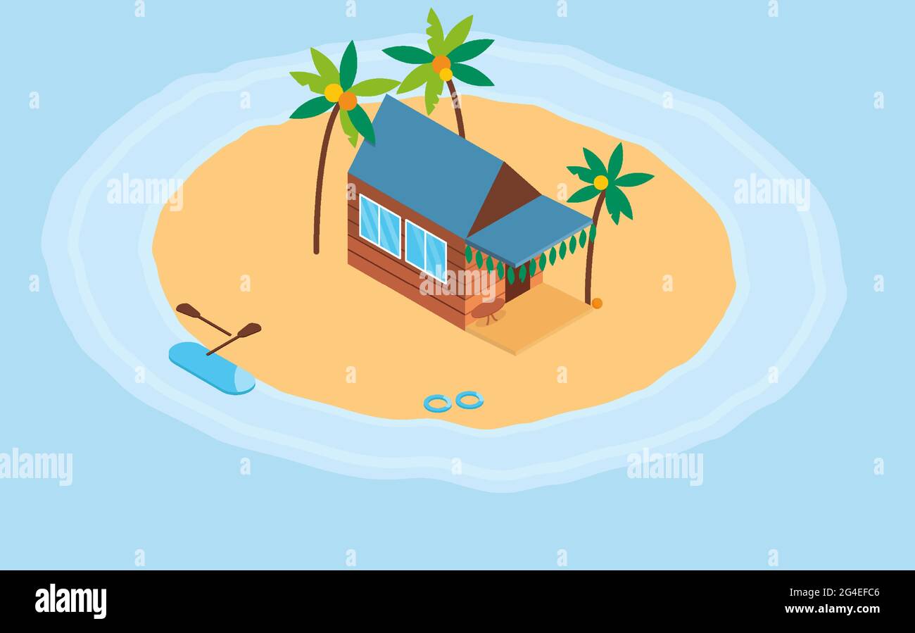 Trees near the house Stock Vector Images - Alamy