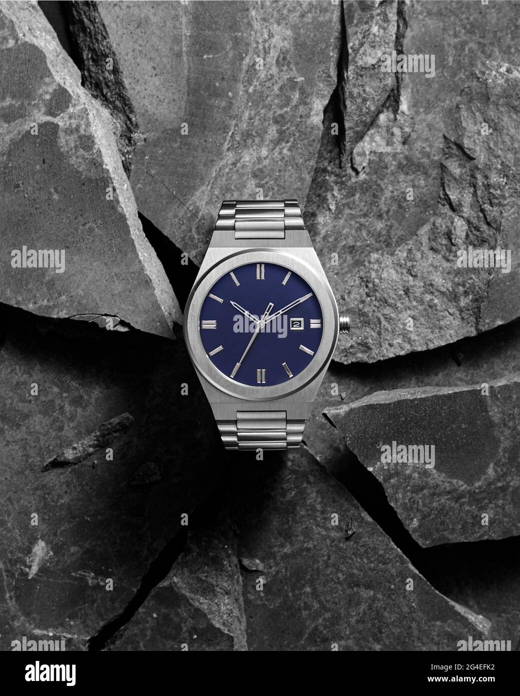 Men watch breaks rocks banner advertising product conceptual Stock ...