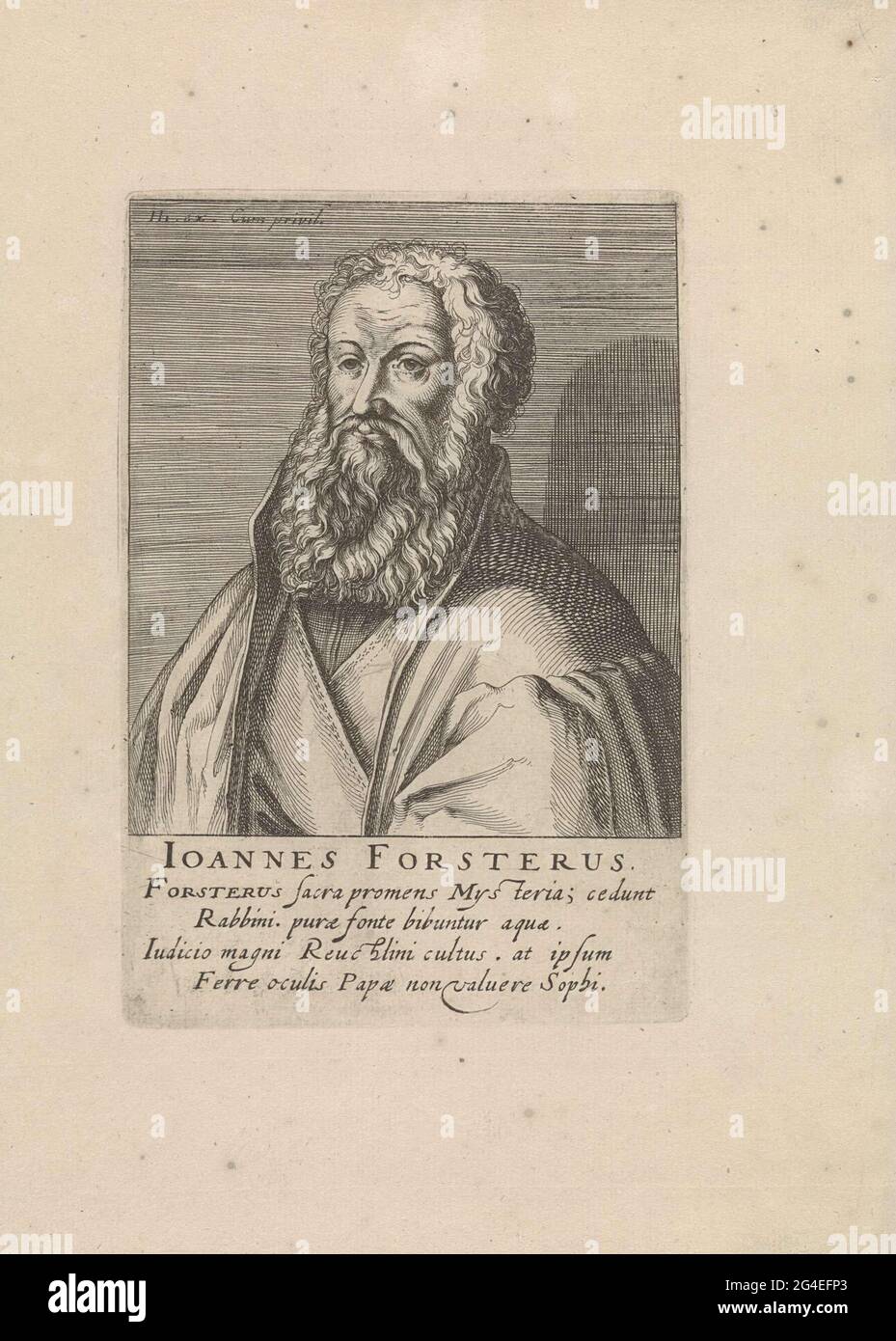 . Bust to the left of Johann Forster. Under the portrait his name and ...