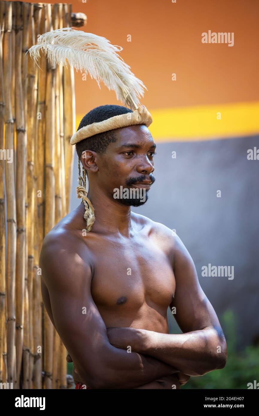 Lesedi Cultural Village, South Africa - 4 November 2016: Zulu Warrior ...