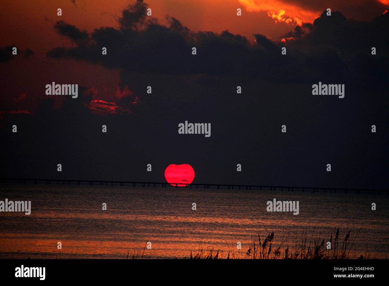 Sunset at Virginia Beach, USA Stock Photo - Alamy
