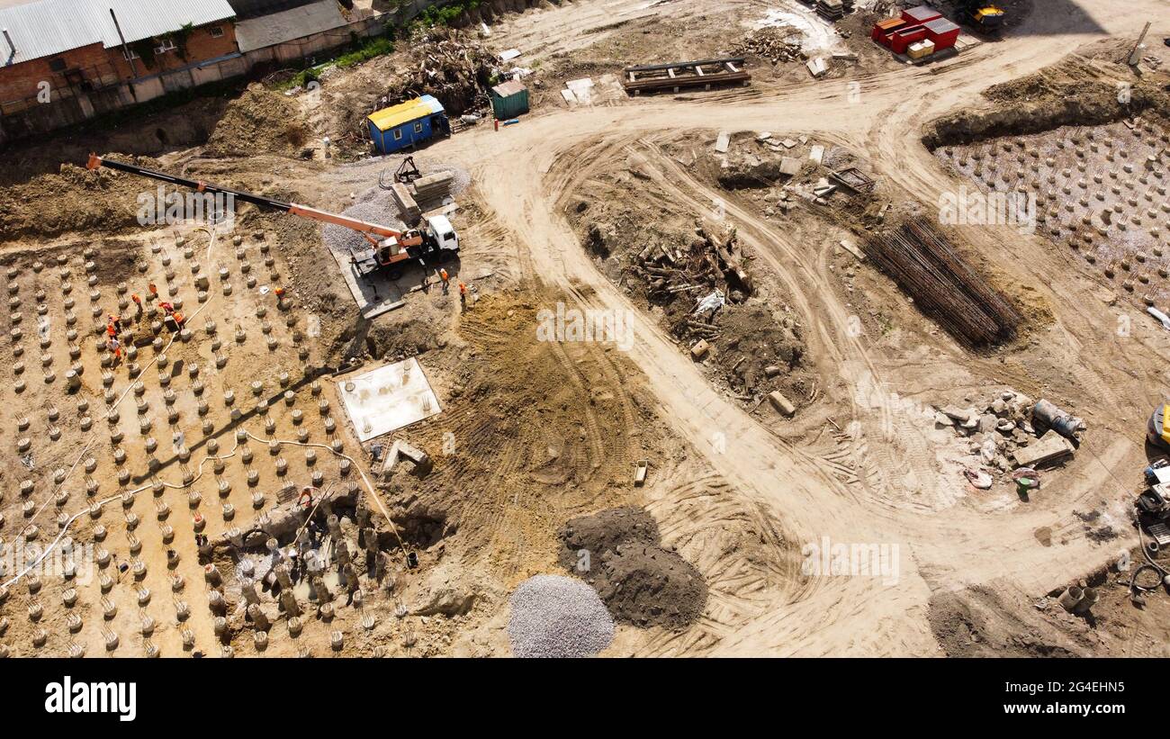 Aerial Photo Busy Industrial Construction Site Stock Photo - Alamy