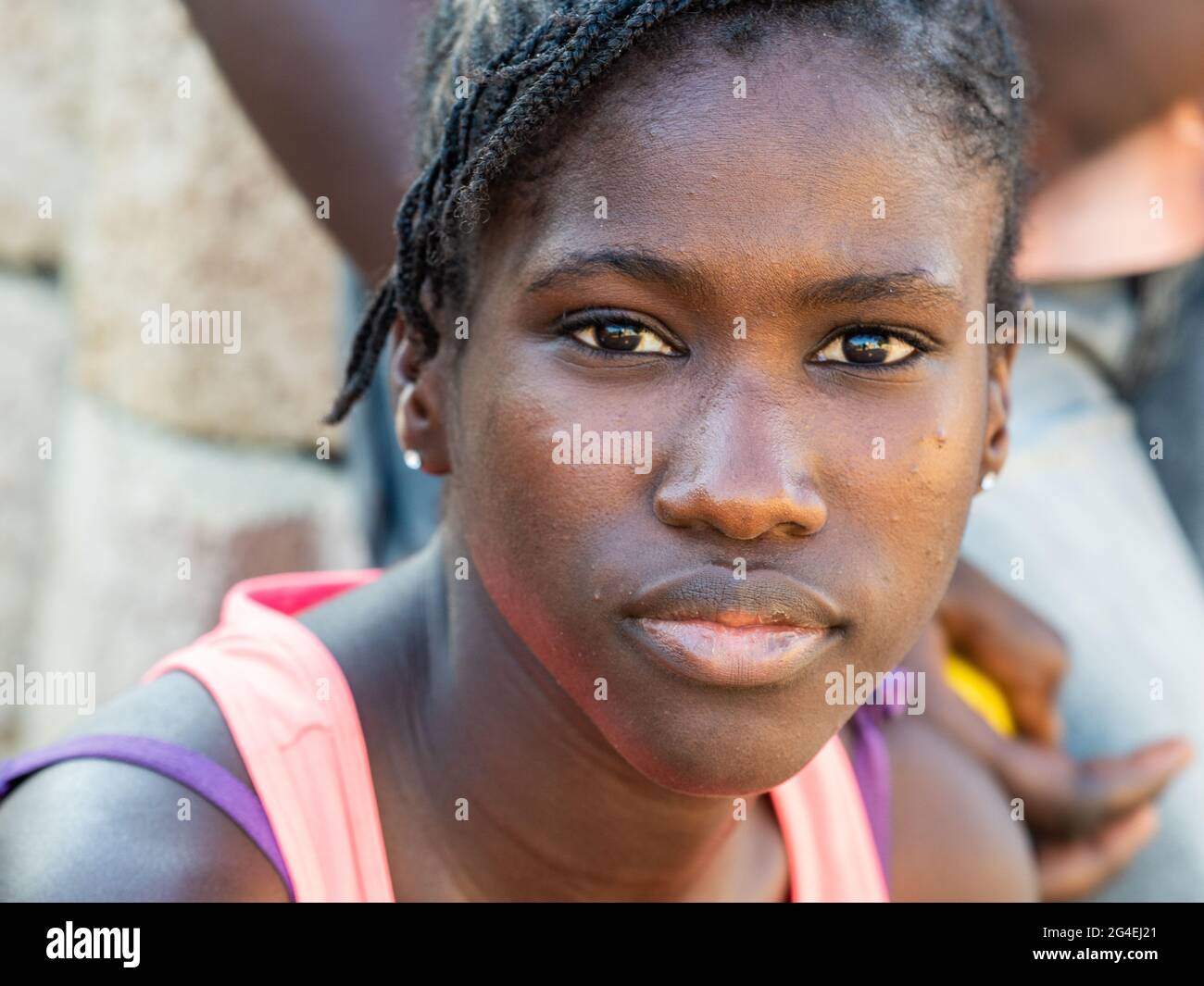 MBOUR, SENEGAL - JANUARY Circa, 2021. Portrait of unidentified young ...