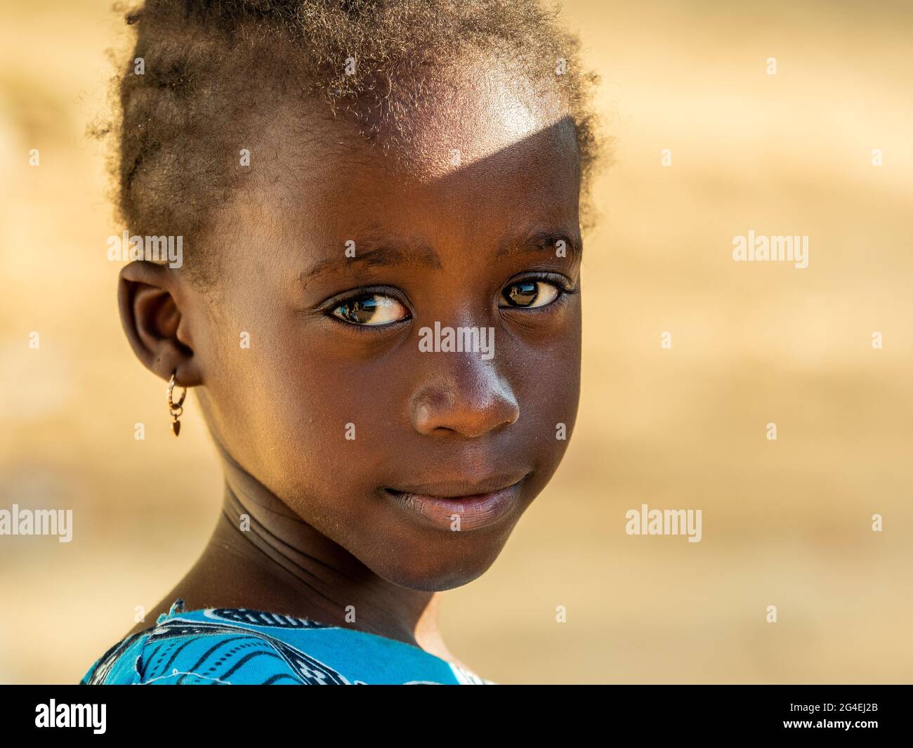 MBOUR, SENEGAL - JANUARY Circa, 2021. Portrait of unidentified young ...