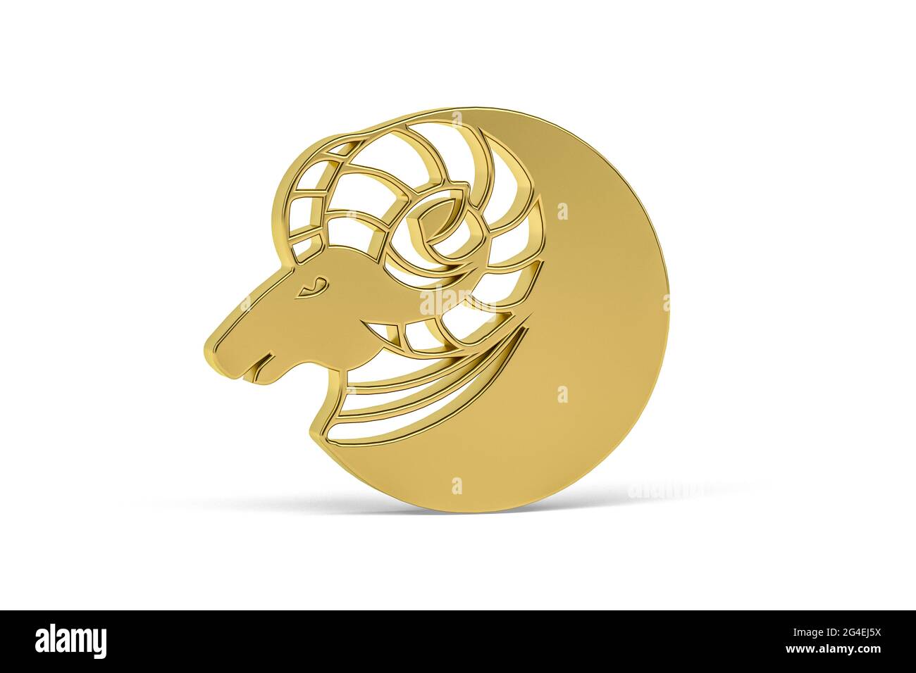 Golden 3d sheep icon isolated on white background - 3d render Stock ...