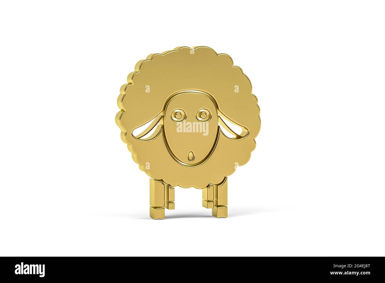 Golden 3d sheep icon isolated on white background - 3d render Stock ...