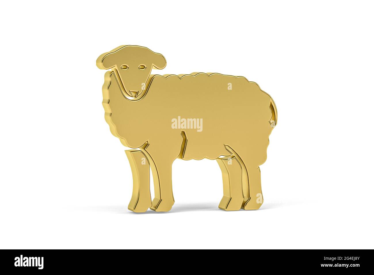 Golden 3d sheep icon isolated on white background - 3d render Stock ...