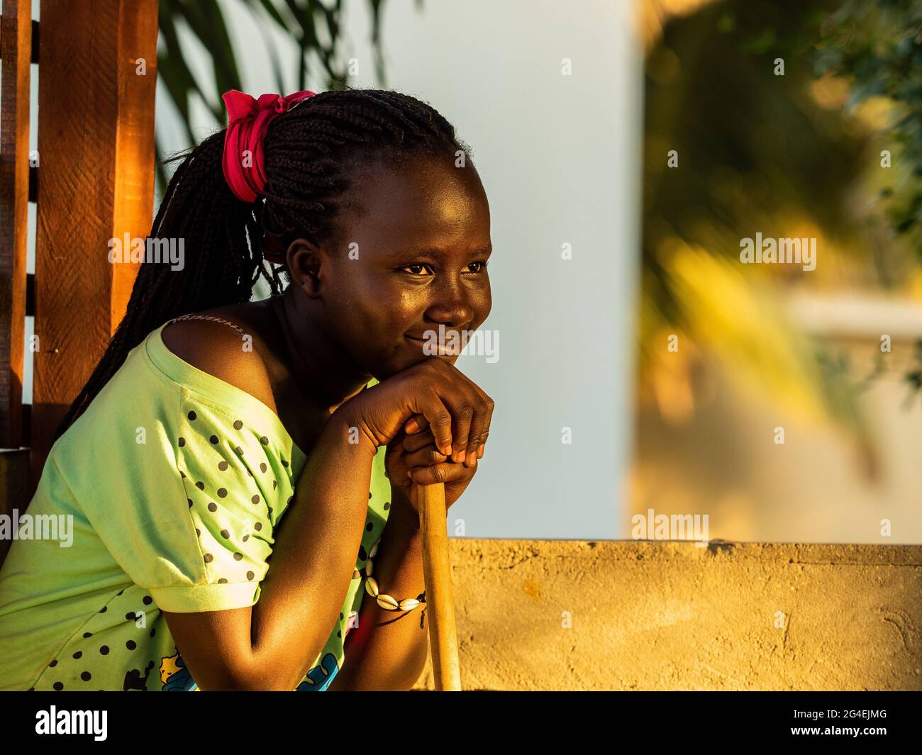 MBOUR, SENEGAL - JANUARY Circa, 2021. Portrait of unidentified young ...