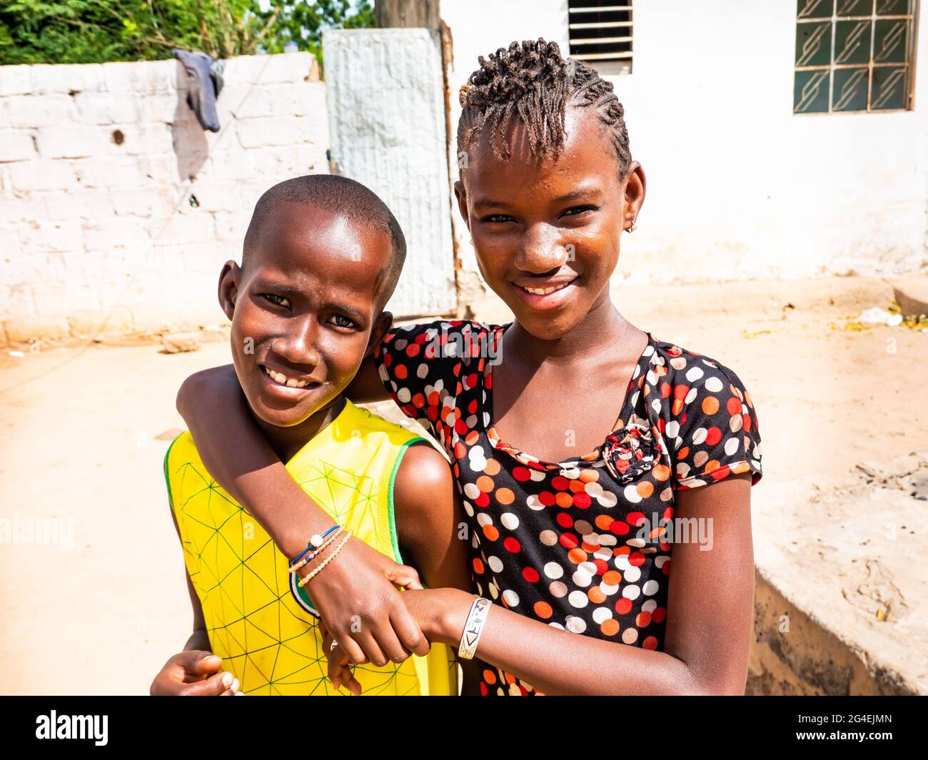 MBOUR, SENEGAL - JANUARY Circa, 2021. Portrait of unidentified young ...