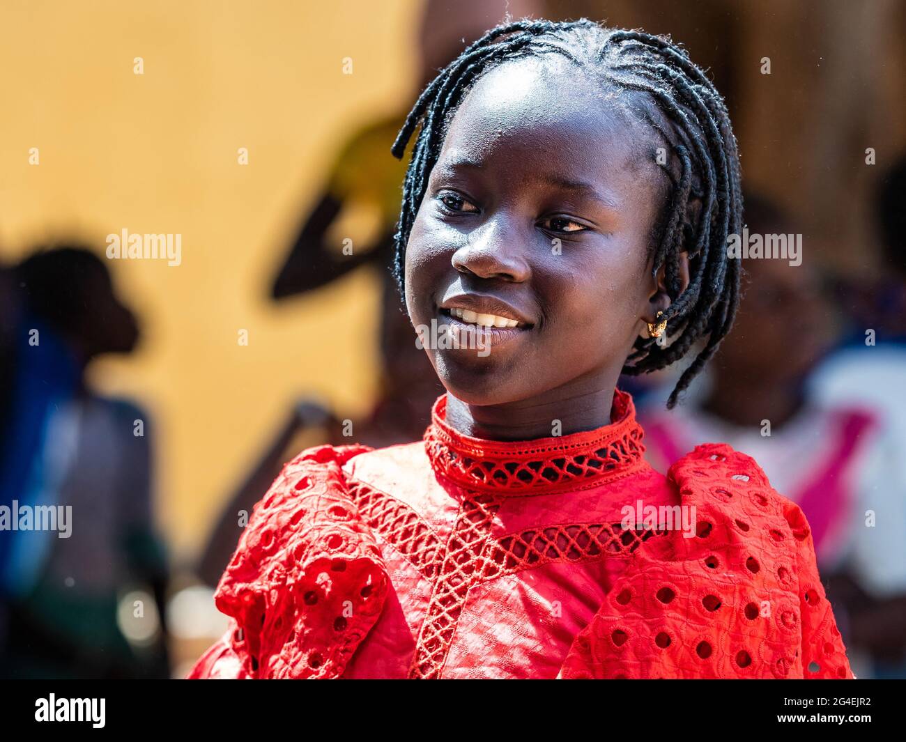 MBOUR, SENEGAL - JANUARY Circa, 2021. Portrait of unidentified young ...