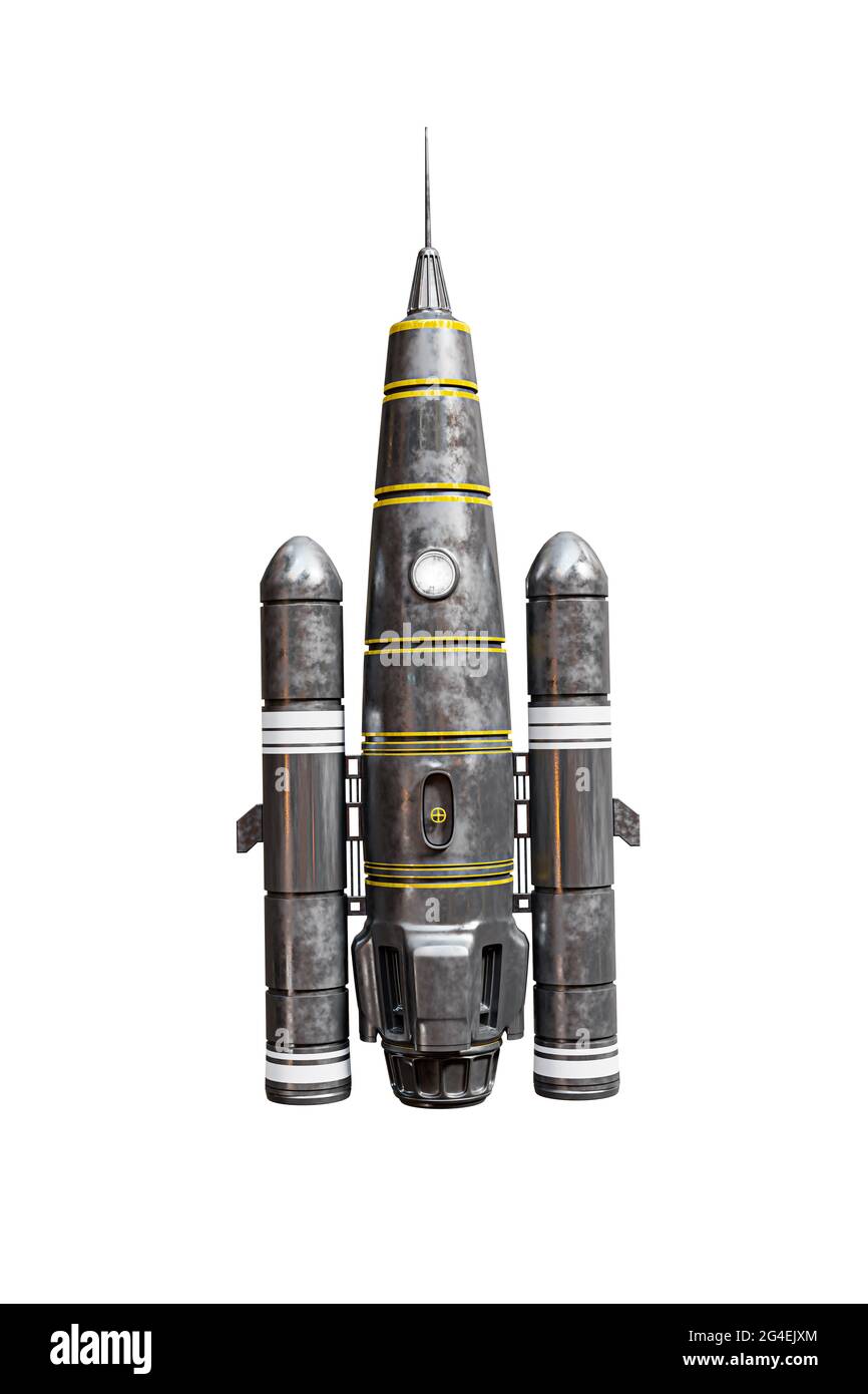 space rocket isolated on white background 3d illustration Stock Photo ...