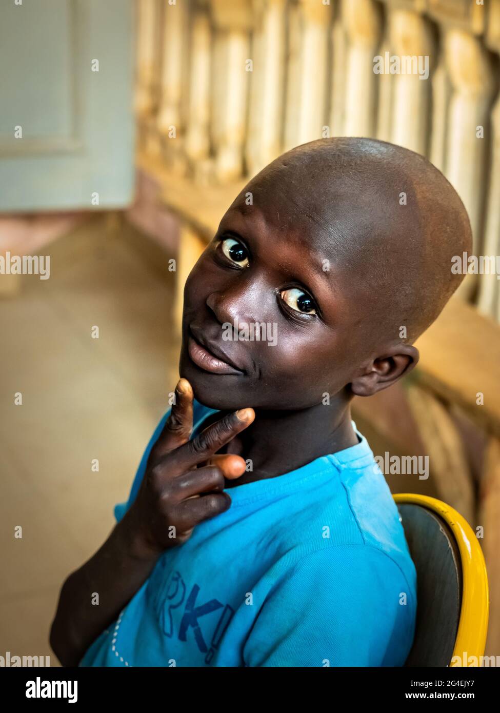 MBOUR, SENEGAL - JANUARY Circa, 2021. Portrait of unidentified young ...