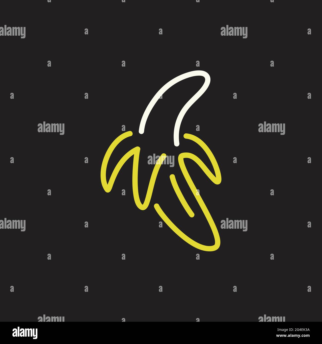 Banana fruit neon like vector illustration icon Stock Vector Image ...