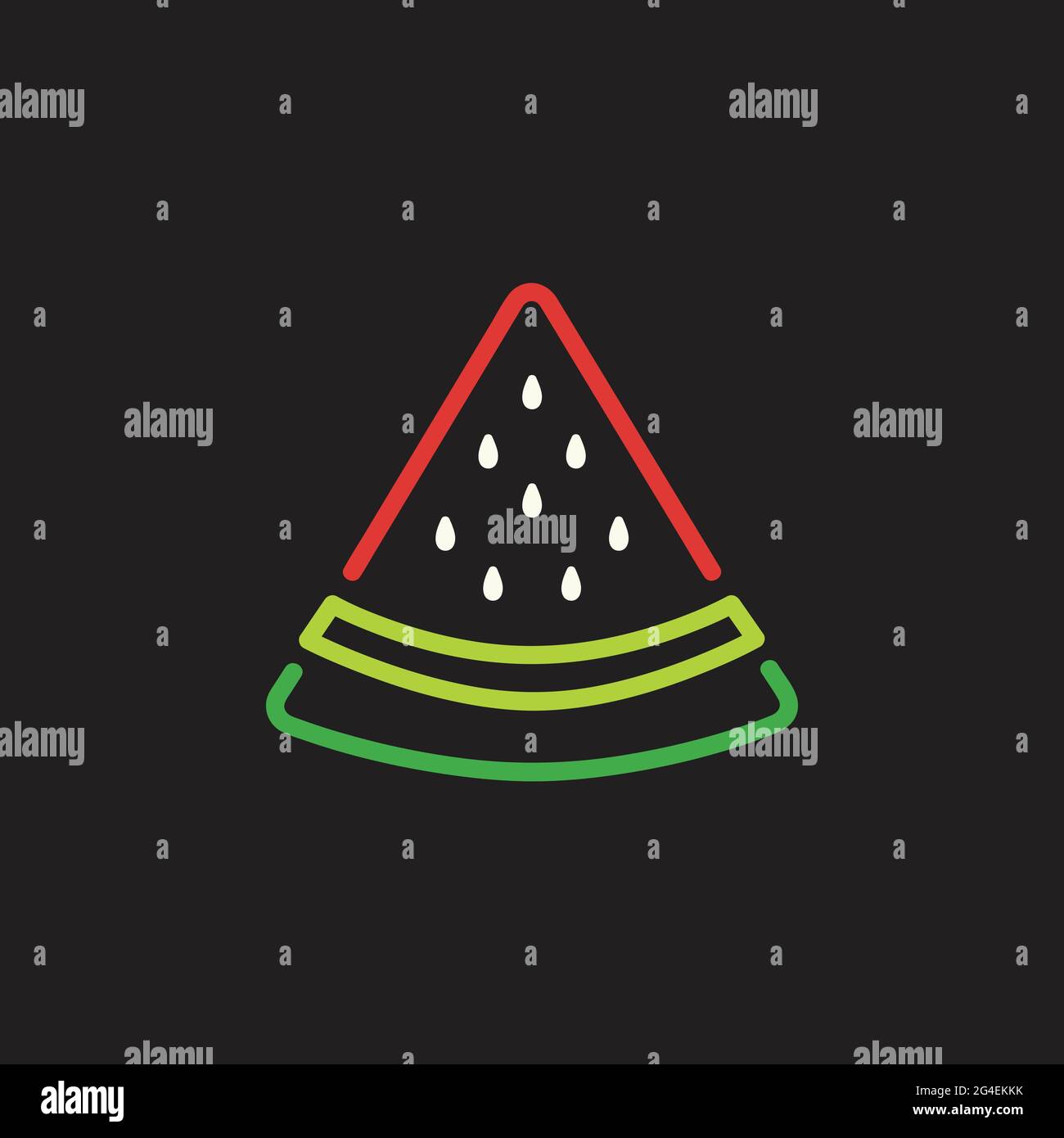 Watermelon cute neon like vector illustration icon Stock Vector Image ...