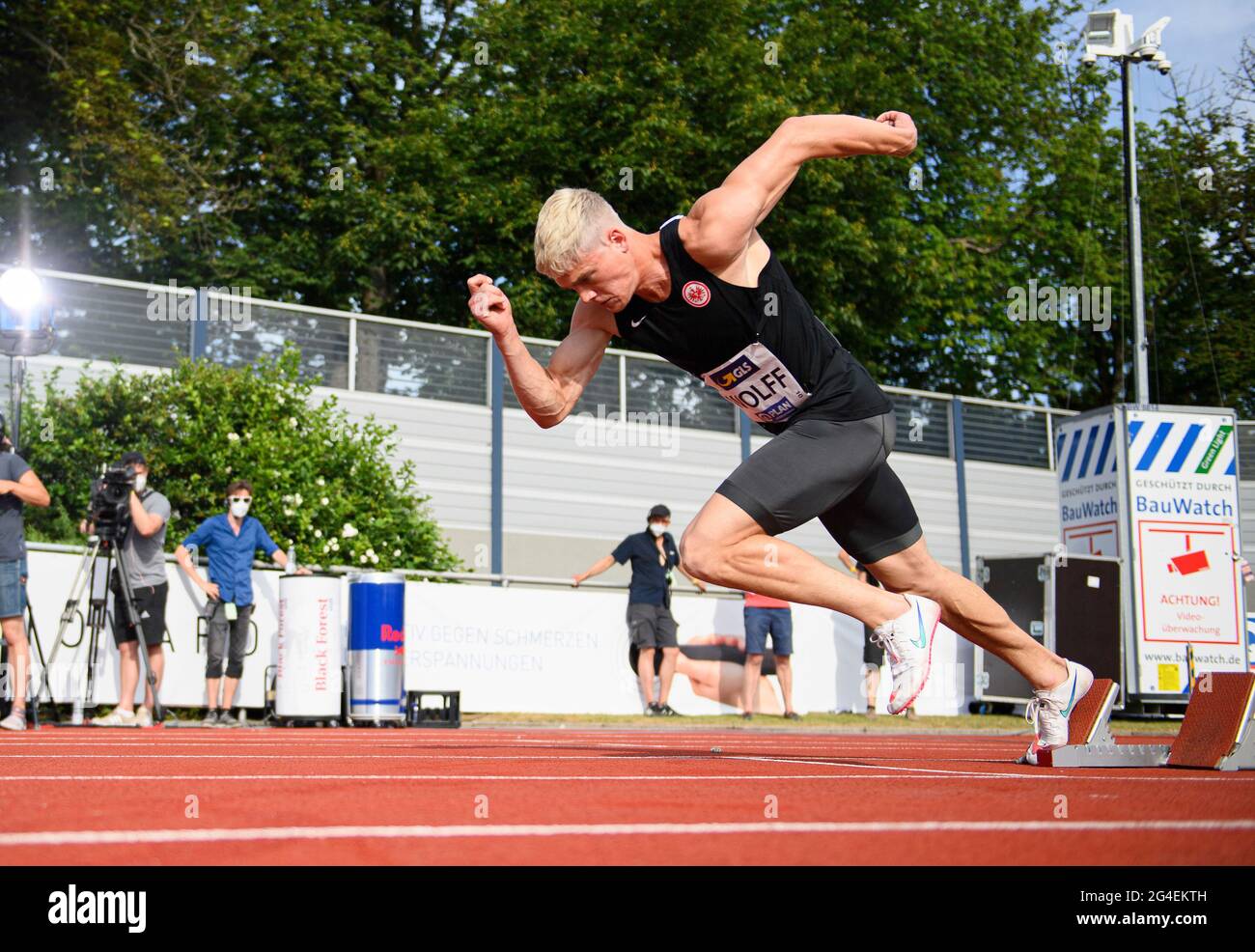 Jannis WOLFF (GER/LG Eintracht Frankfurt) action, start, starting block ...