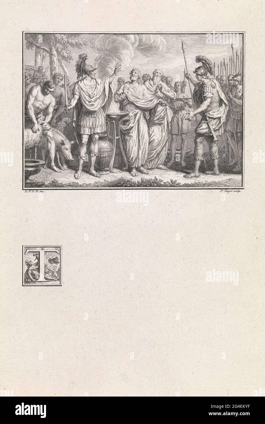 . Turnus and Aeneas are preparing for the two-fight. Between them, King ...